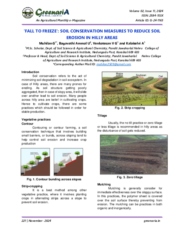 (PDF) 'FALL TO FREEZE': SOIL CONSERVATION MEASURES TO REDUCE SOIL ...