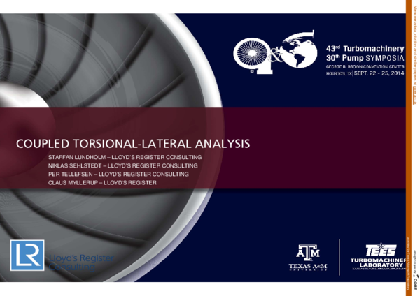 (PDF) Coupled Torsional-Lateral Analysis
