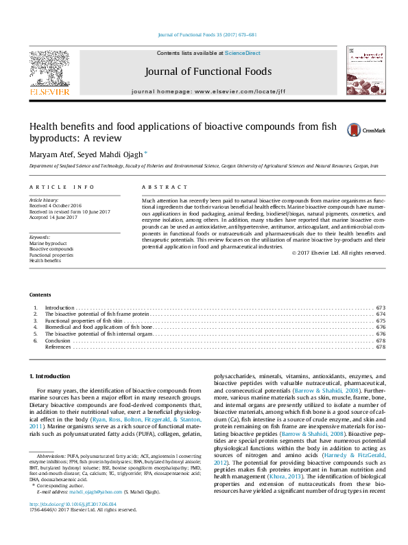 (PDF) Health benefits and food applications of bioactive compounds from ...