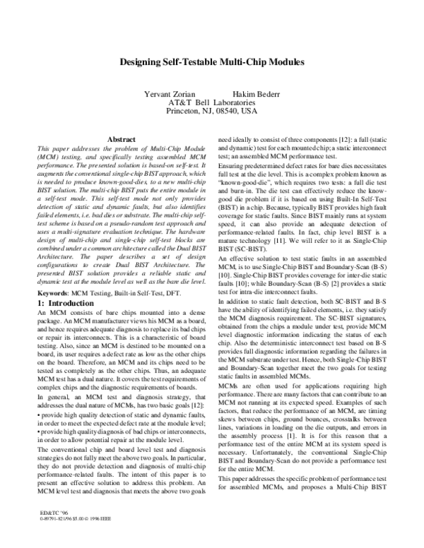 (PDF) Designing self-testable multi-chip modules