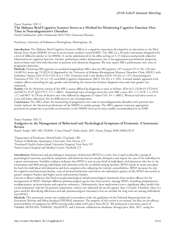 (PDF) The Alabama Brief Cognitive Screener Serves as a Method for ...