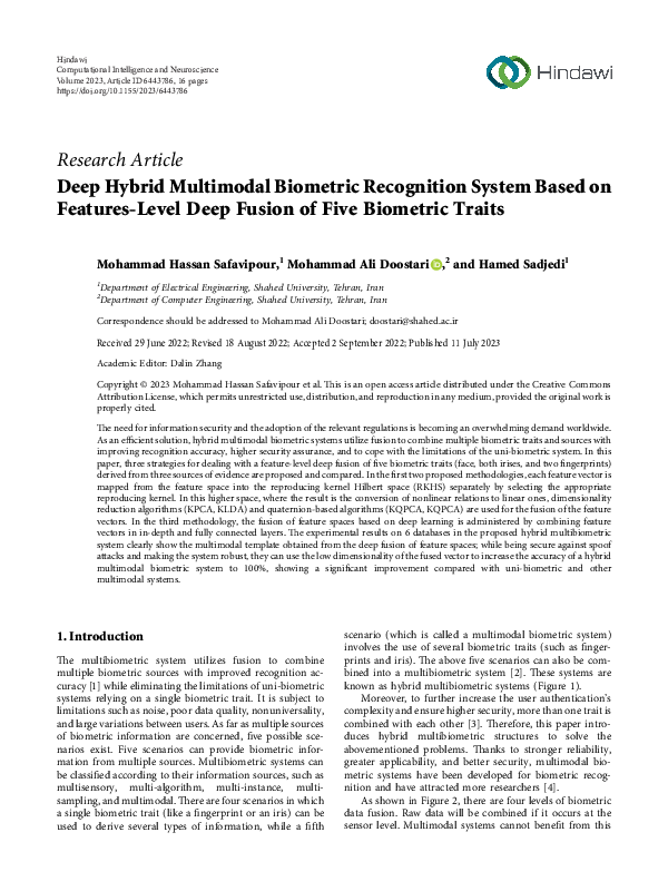 (PDF) Deep Hybrid Multimodal Biometric Recognition System Based on Features-Level Deep Fusion of ...