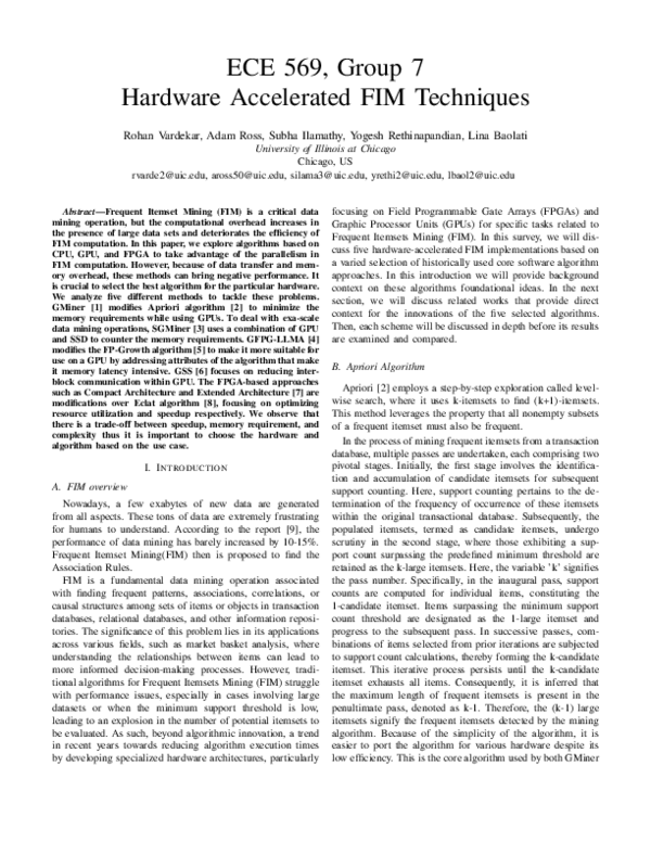 (PDF) Hardware Accelerated FIM Techniques