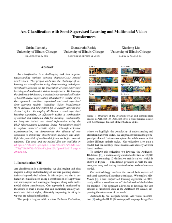 (PDF) Art Classification with Semi-Supervised Learning and Multimodal Vision Transformers