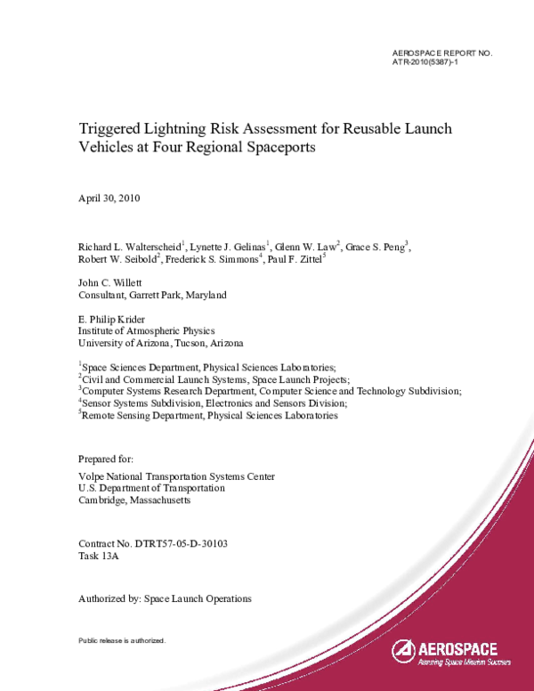 (PDF) Triggered lightning risk assessment for reusable launch vehicles ...