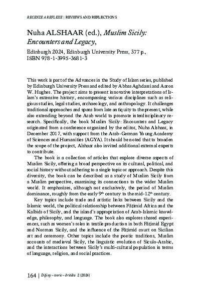 (PDF) Nuha ALSHAAR (ed.), Muslim Sicily: Encounters and Legacy