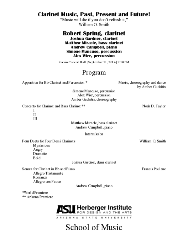(PDF) Clarinet music, past, present and future!