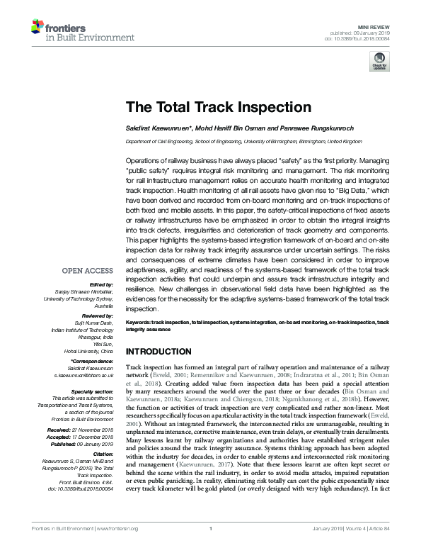 (PDF) The Total Track Inspection