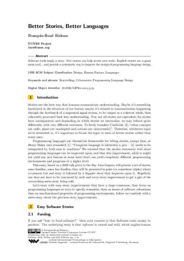 (PDF) Better Stories, Better Languages