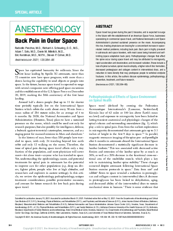 (PDF) Back Pain in Outer Space