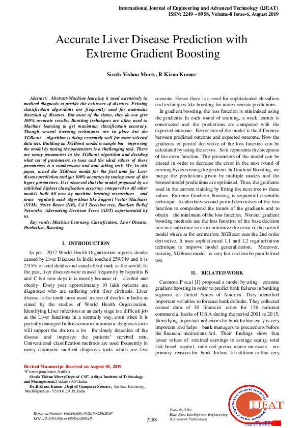 (PDF) Accurate Liver Disease Prediction with Extreme Gradient Boosting