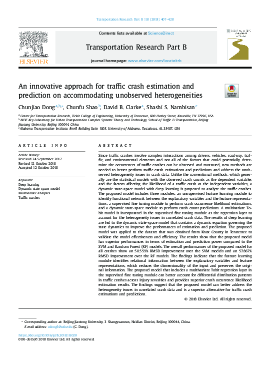 (PDF) An innovative approach for traffic crash estimation and ...