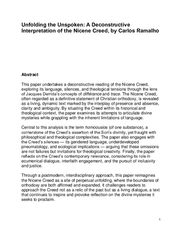 (PDF) Unfolding the Unspoken: A Deconstructive Interpretation of the ...