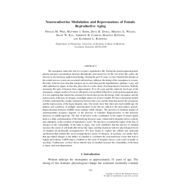 (PDF) Neuroendocrine Modulation and Repercussions of Female ...