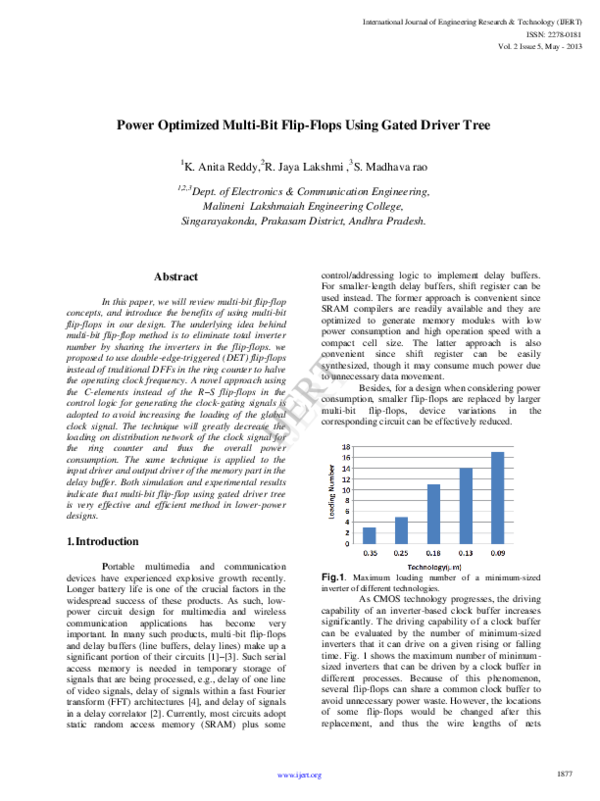 (PDF) Power Optimized Multi-Bit Flip-Flops Using Gated Driver Tree