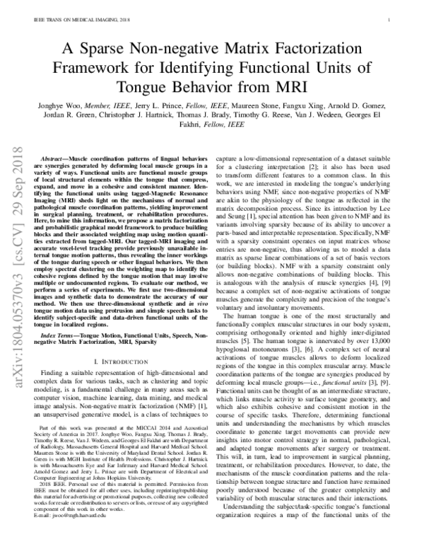 (PDF) A Sparse Non-Negative Matrix Factorization Framework for ...
