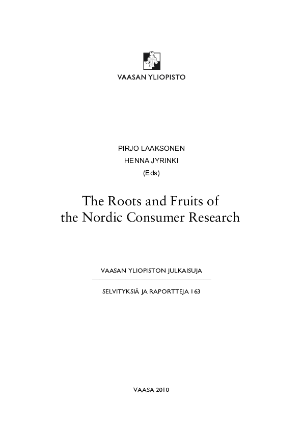 (PDF) The Roots and Fruits of the Nordic Consumer Research