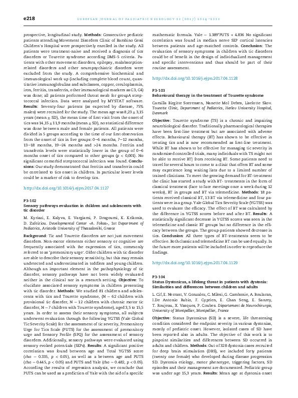 (PDF) Status Dystonicus, a lifelong threat in patients with dystonia: Similarities and ...
