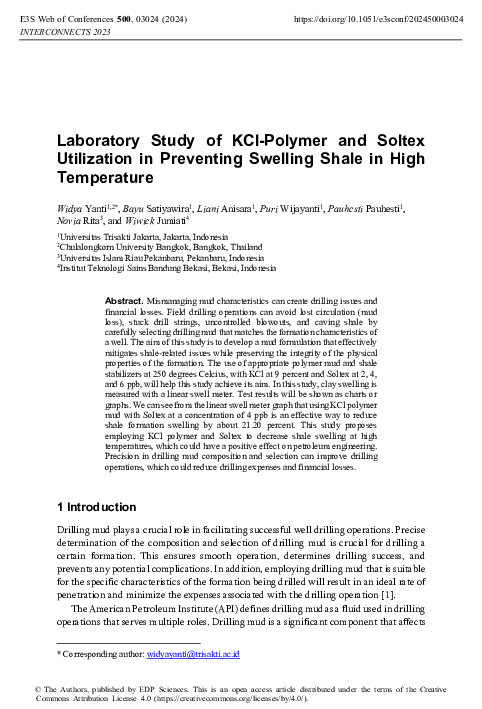 (PDF) Laboratory Study of KCl-Polymer and Soltex Utilization in ...