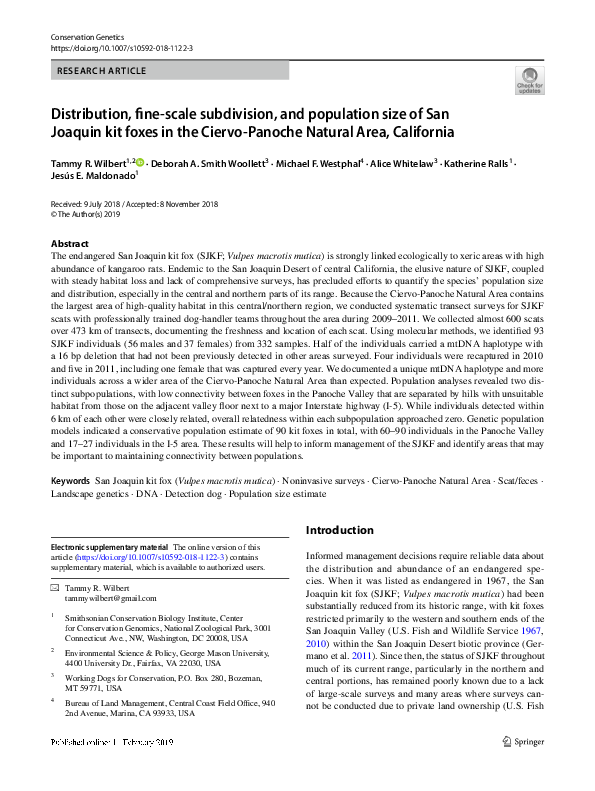 (PDF) Distribution, fine-scale subdivision, and population size of San ...