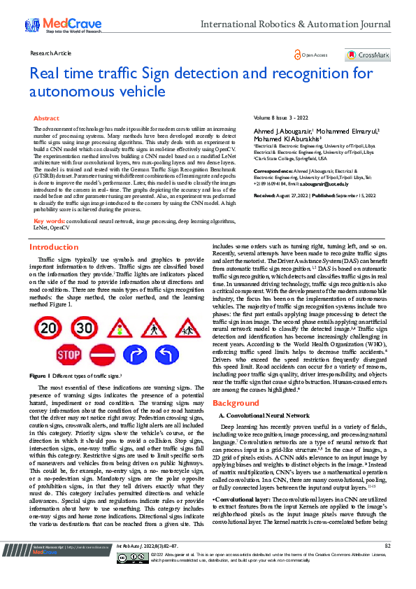 (PDF) Real time traffic sign detection and recognition for autonomous vehicle