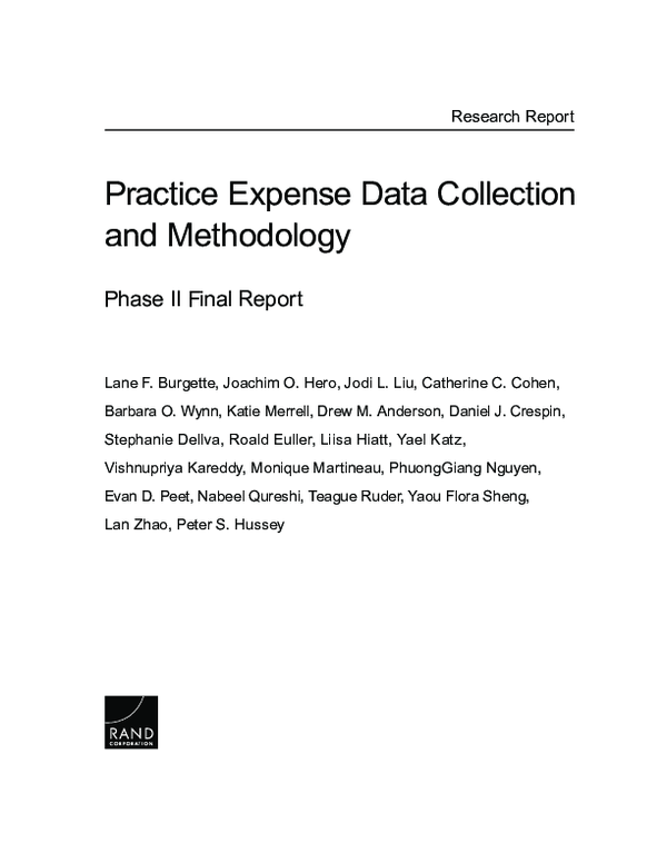 (PDF) Practice Expense Data Collection and Methodology: Phase II Final Report