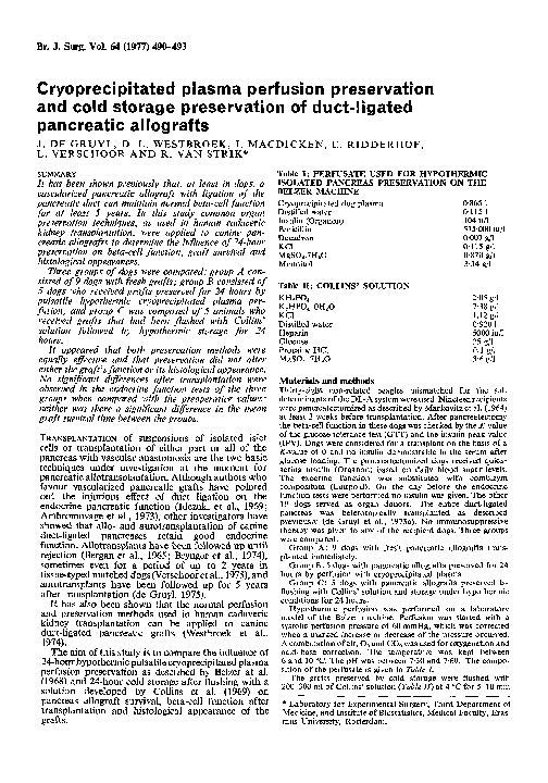 (PDF) Cryoprecipitated plasma perfusion preservation and cold storage ...