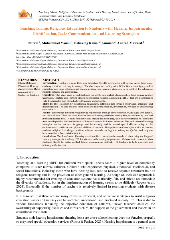 (PDF) Teaching Islamic Religious Education to Students with Hearing ...