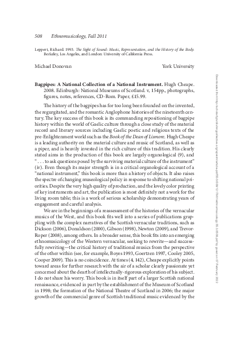 (PDF) Bagpipes: A National Collection of a National Instrument