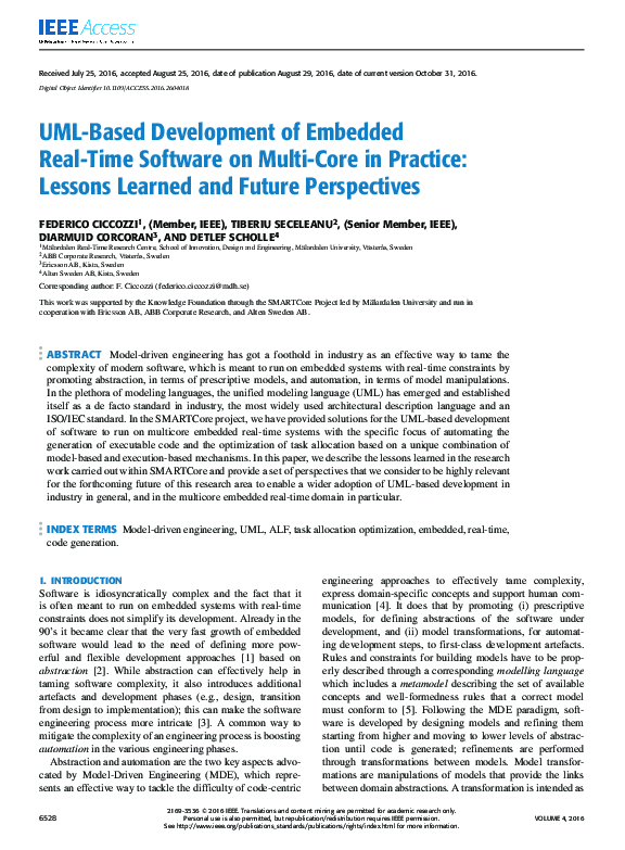 (PDF) UML-Based Development of Embedded Real-Time Software on Multi ...
