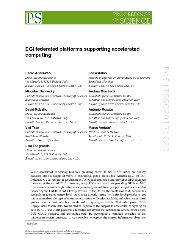 (PDF) EGI federated platforms supporting accelerated computing