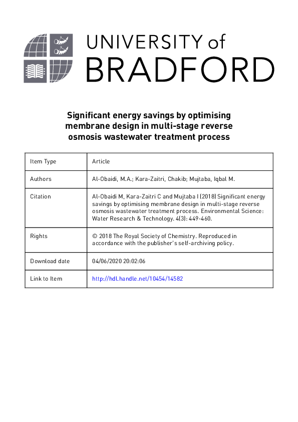 (PDF) Significant energy savings by optimising membrane design in the ...