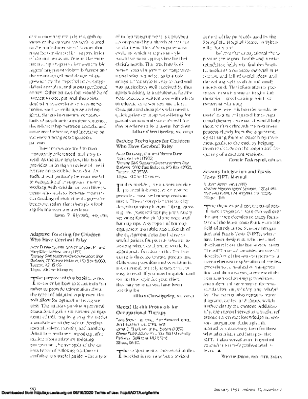 (PDF) Sensory Integration and Praxis Tests: SIPT: Manual