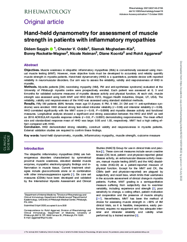 (PDF) Hand-held dynamometry for assessment of muscle strength in ...
