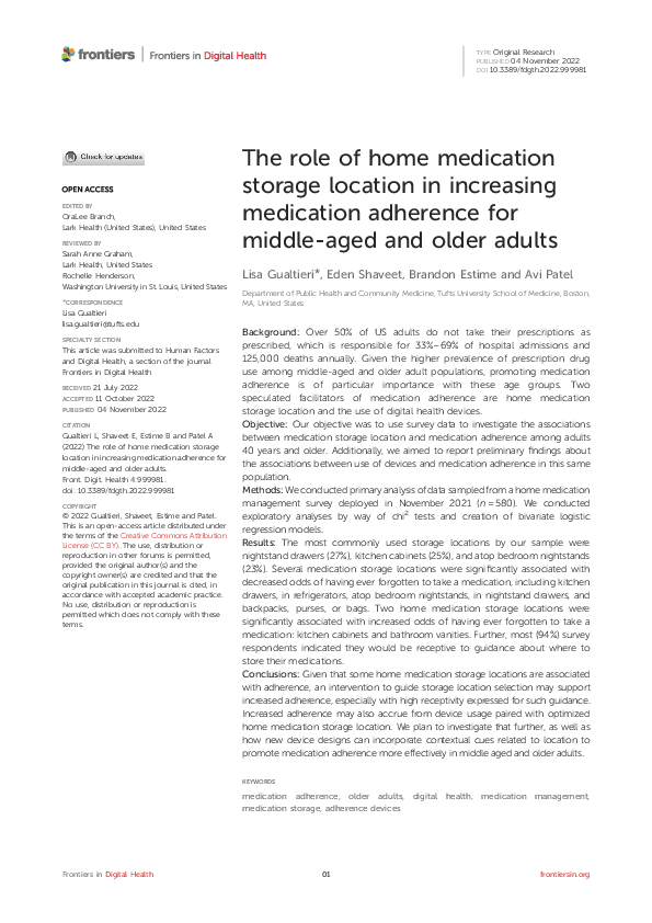 (PDF) The role of home medication storage location in increasing ...