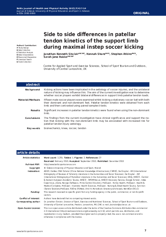 (PDF) Side to side differences in patellar tendon kinetics of the ...