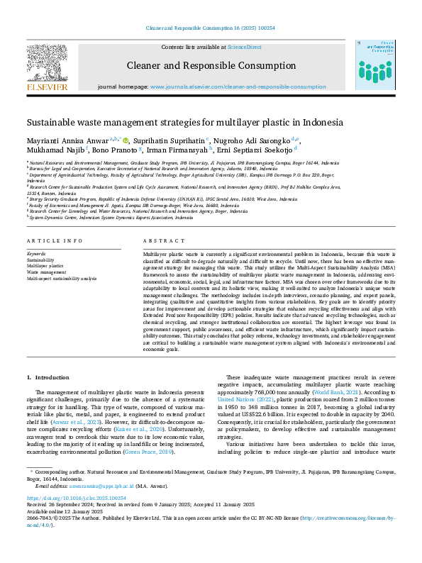 (PDF) Sustainable waste management strategies for multilayer plastic in ...