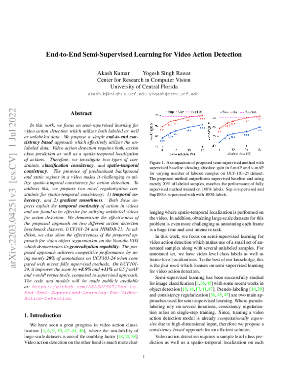 (PDF) End-to-End Semi-Supervised Learning for Video Action Detection