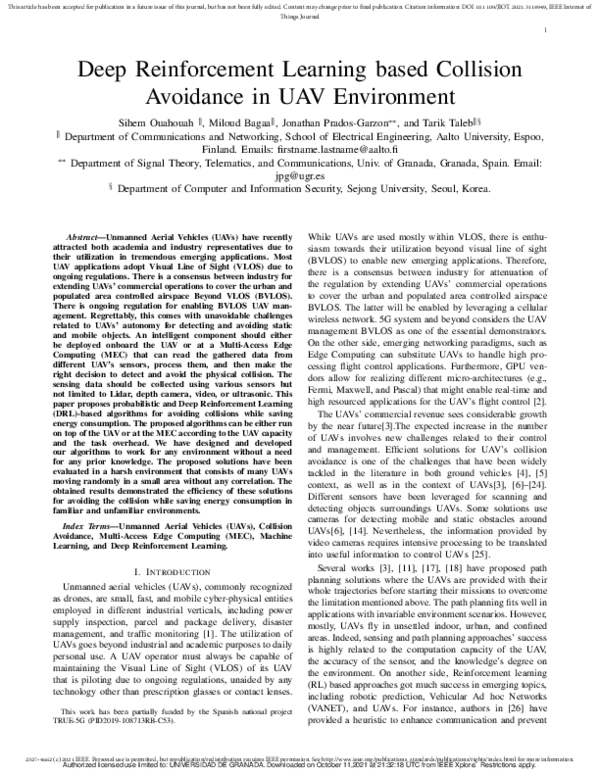(PDF) Deep-Reinforcement-Learning-Based Collision Avoidance in UAV Environment