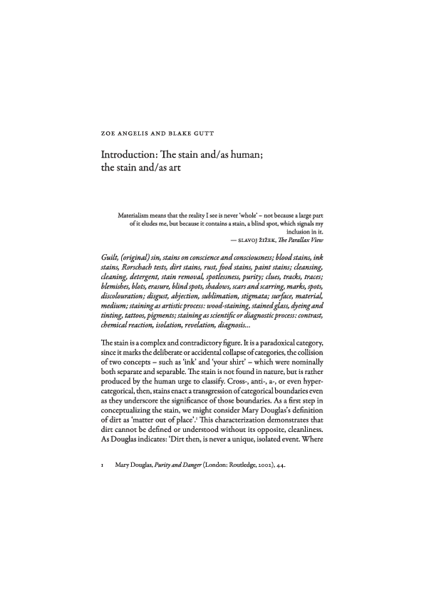 (PDF) Introduction: The stain and/as human; the stain and/as art