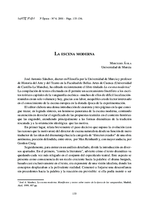 (PDF) La escena moderna
