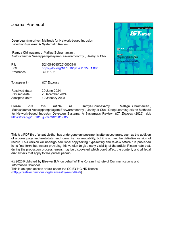 Pdf Deep Learning Driven Methods For Network Based Intrusion