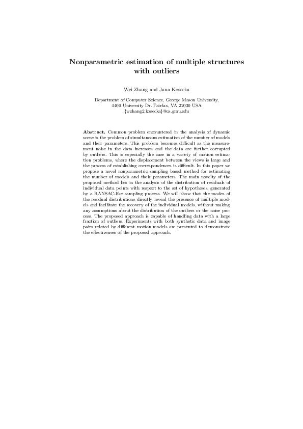 (PDF) Nonparametric Estimation of Multiple Structures with Outliers