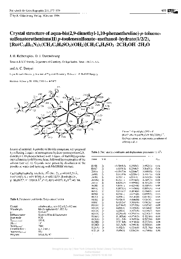 (PDF) Crystal structure of aqua-bis(2,9-dimethyl-1,10-phenanthroline)-p ...