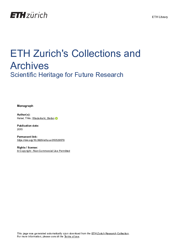 (PDF) ETH Zurich's Collections and Archives