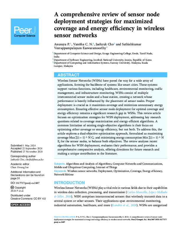 (PDF) A comprehensive review of sensor node deployment strategies for maximized coverage and ...
