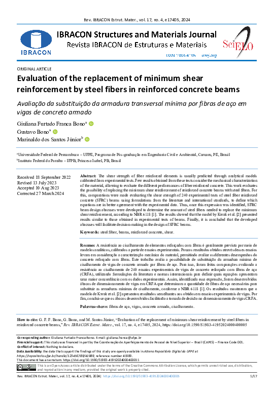 (PDF) Evaluation of the replacement of minimum shear reinforcement by ...