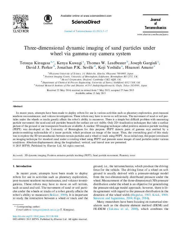 (PDF) Three-dimensional dynamic imaging of sand particles under wheel ...