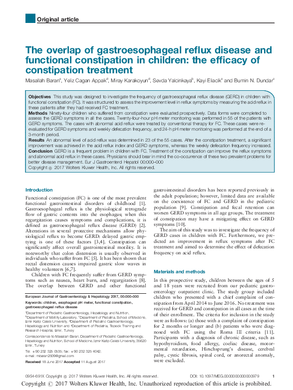 (PDF) The overlap of gastroesophageal reflux disease and functional ...