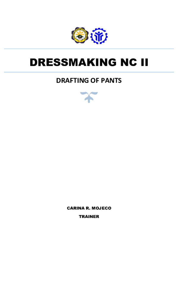 (PDF) DRESSMAKING NC II DRAFTING OF PANTS